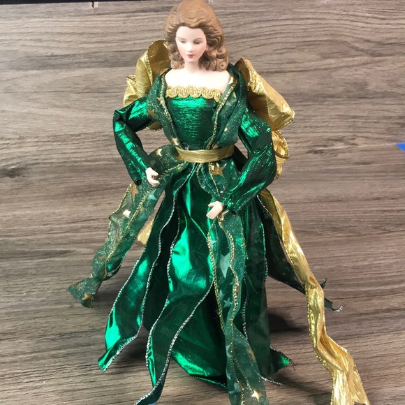 Holiday | Electric Green Gold And Silver Goddess Angel Tree Topper ...